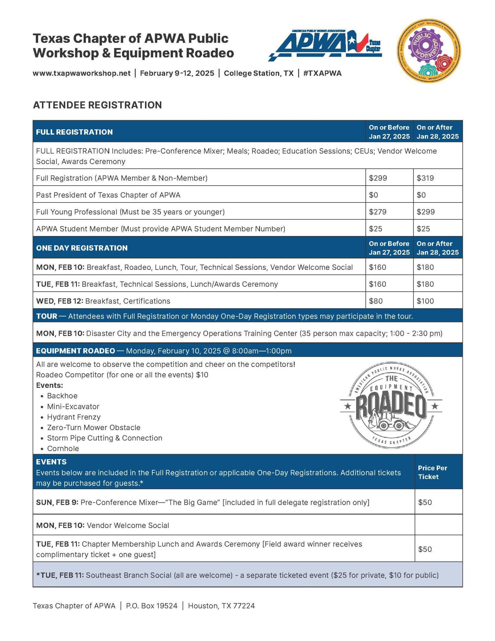 TX-APWA 2025 Public Workshop and Equipment Roadeo – APWA Texas Chapter